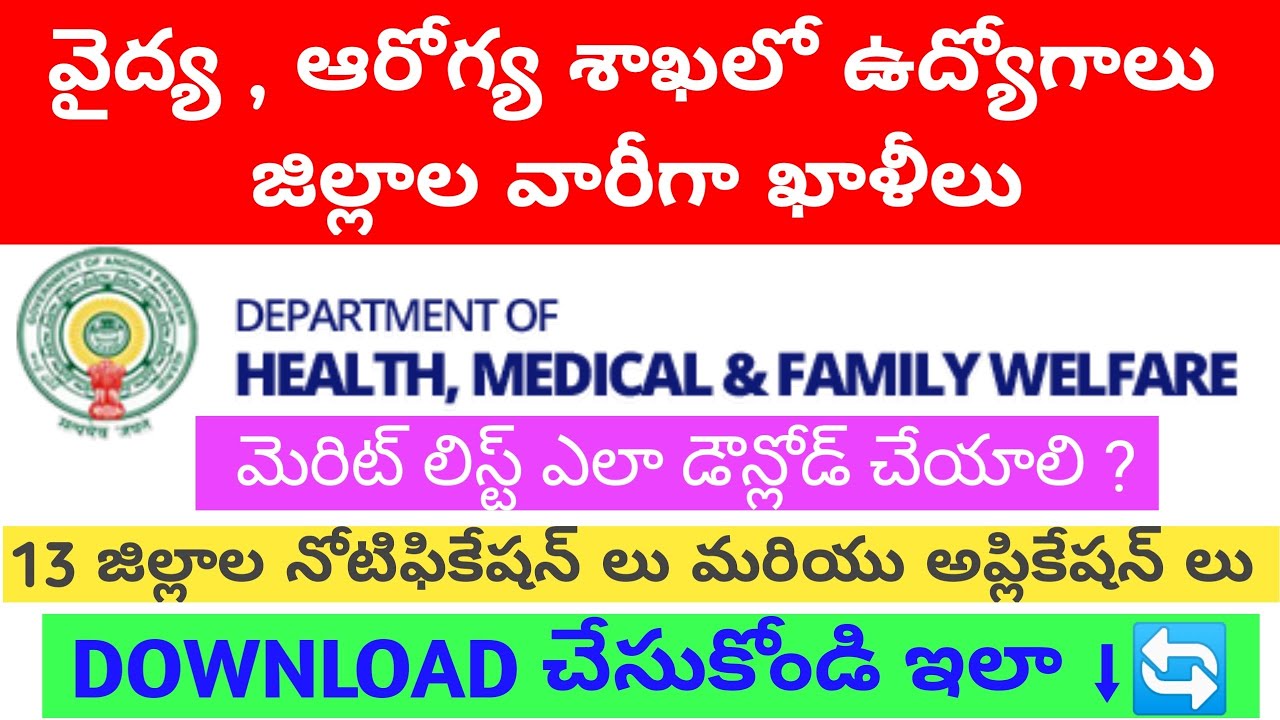AP medical health department jobs notification 2020 | ALL districts ...