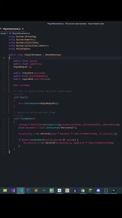 How to make 2d player movement in unity in 60 seconds or less - YouTube