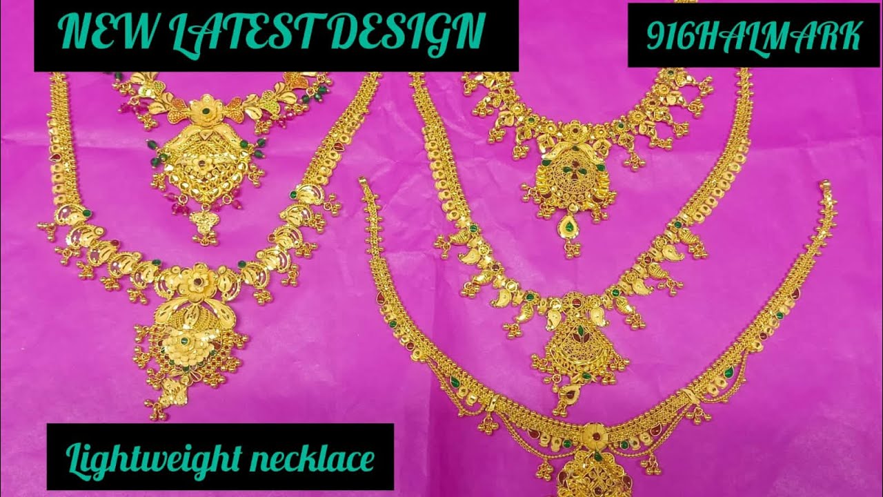 LIGHT WEIGHT NECKLACES 22K 916 HALLMARK GOLD - YouTube
