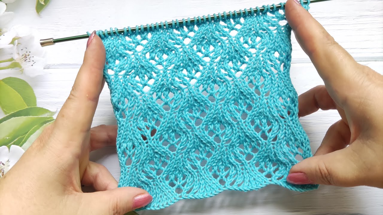 Lace Leaves Knit Stitch | Ajour-Blattmuster stricken | Punto Hojas ...