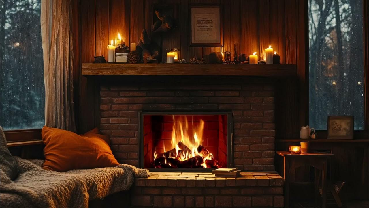 Thunderstorm with Lightning in a Cozy Loft | Rain, Crackling Fireplace For Rest and Sleep - YouTube