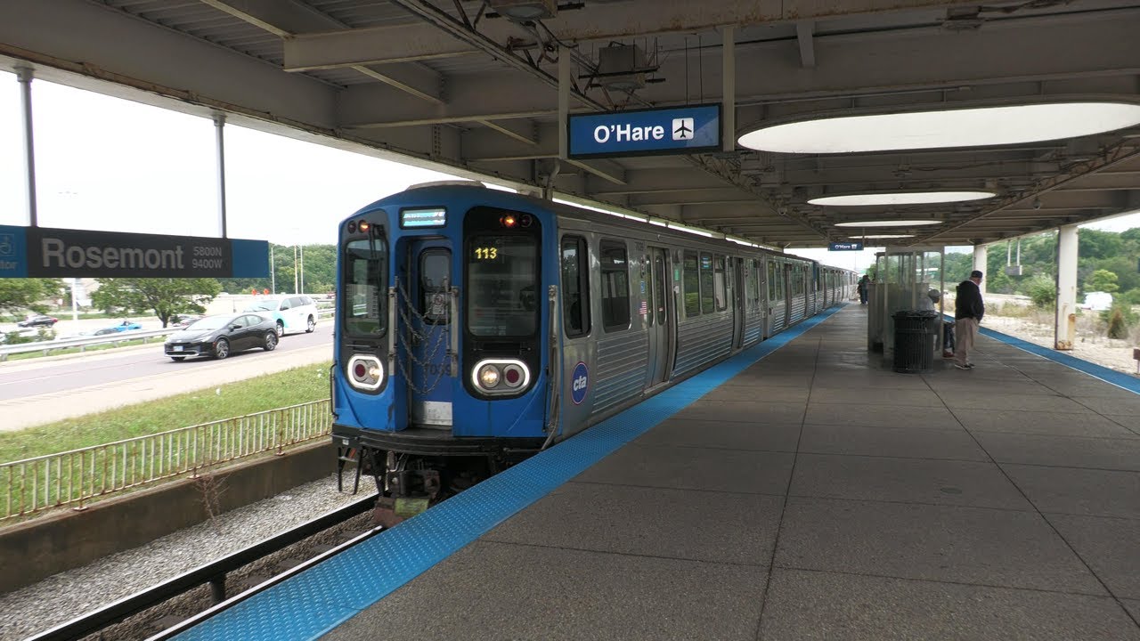 CTA Transit "L" Rail - 7000 "Series" CRRC Blue Line #7039 at Rosemont ...