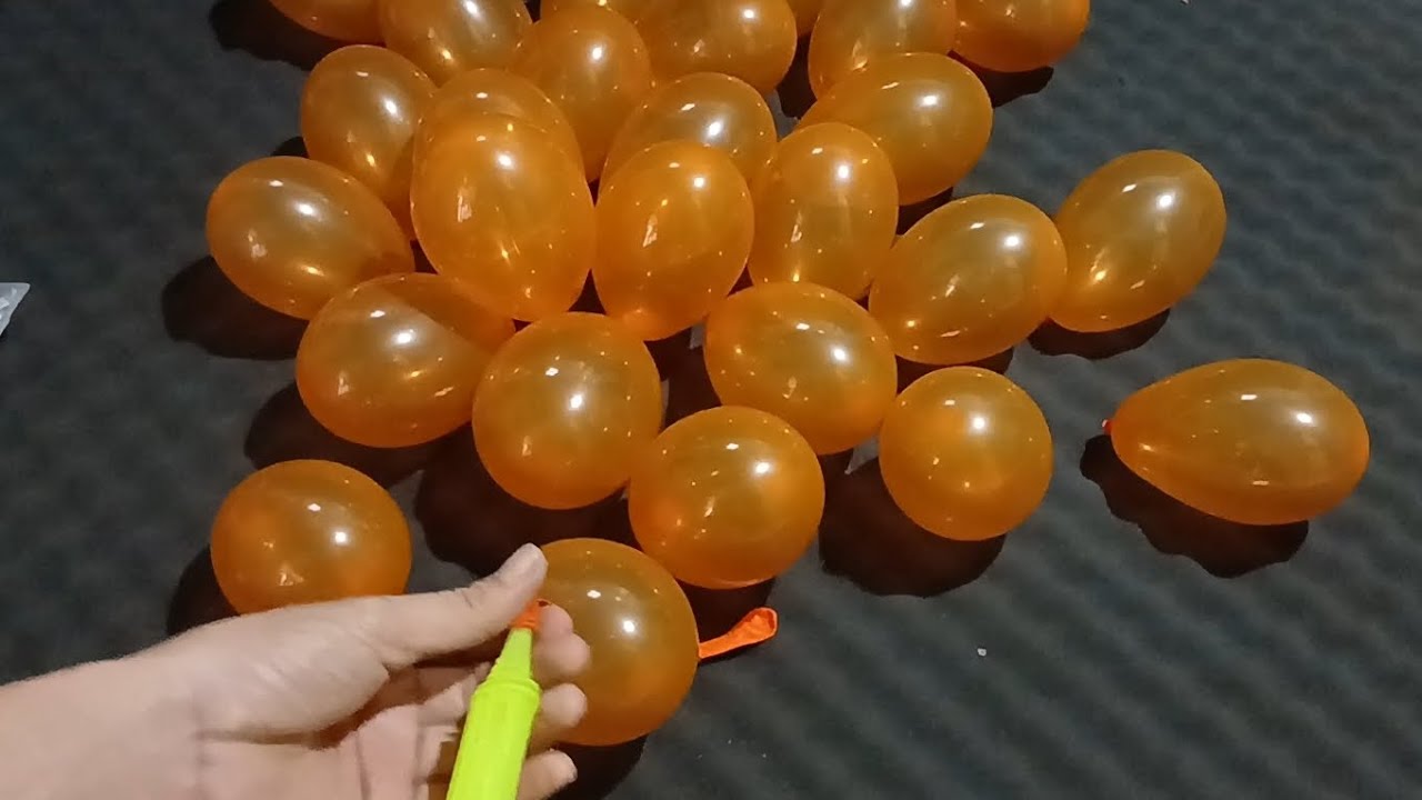 So Fun Blowing Up & Popping 30 Orange Balloons #balloon - YouTube