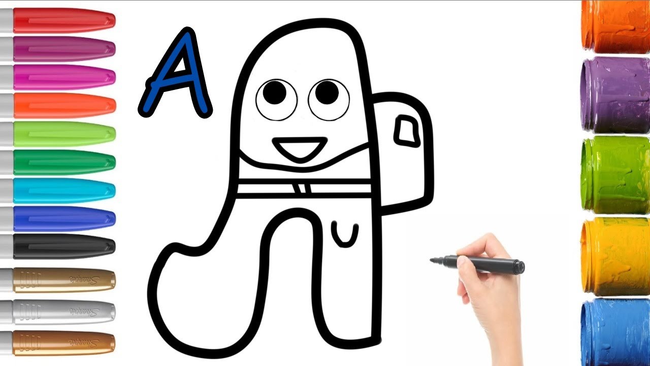 Drawing the alphabet for children "A" cocomelon. The letter "A". - YouTube