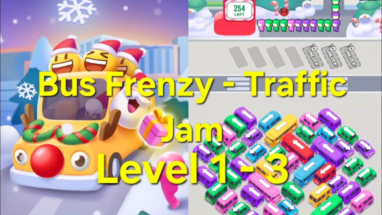 Bus Frenzy - Traffic Jam: Level 1 -3 - YouTube