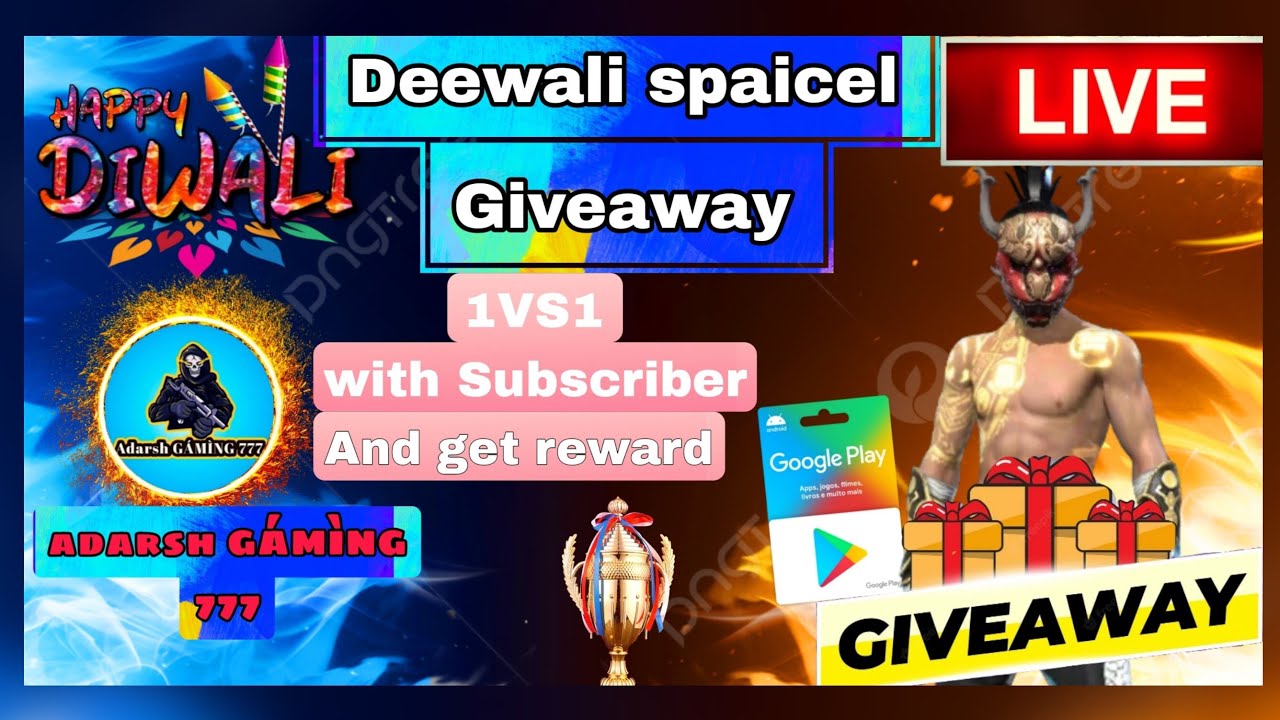 Diwali Special giveaway get redem code 1v1 with me with team code ️ Adarsh GÁMÌNG 777 - YouTube