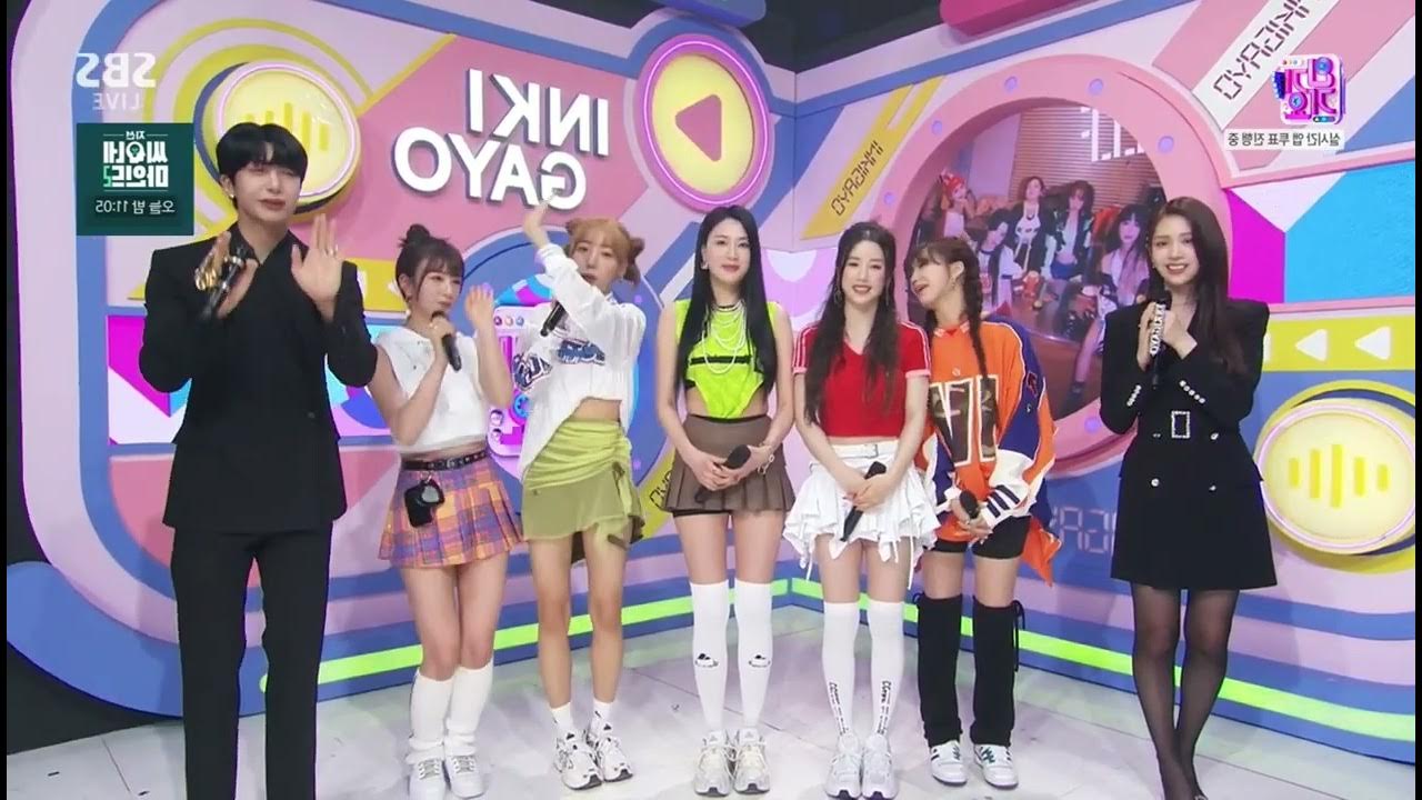 New MC Inkigayo 230409 - Apink interview (Mc Kim Jieun and Hyungwon) - YouTube