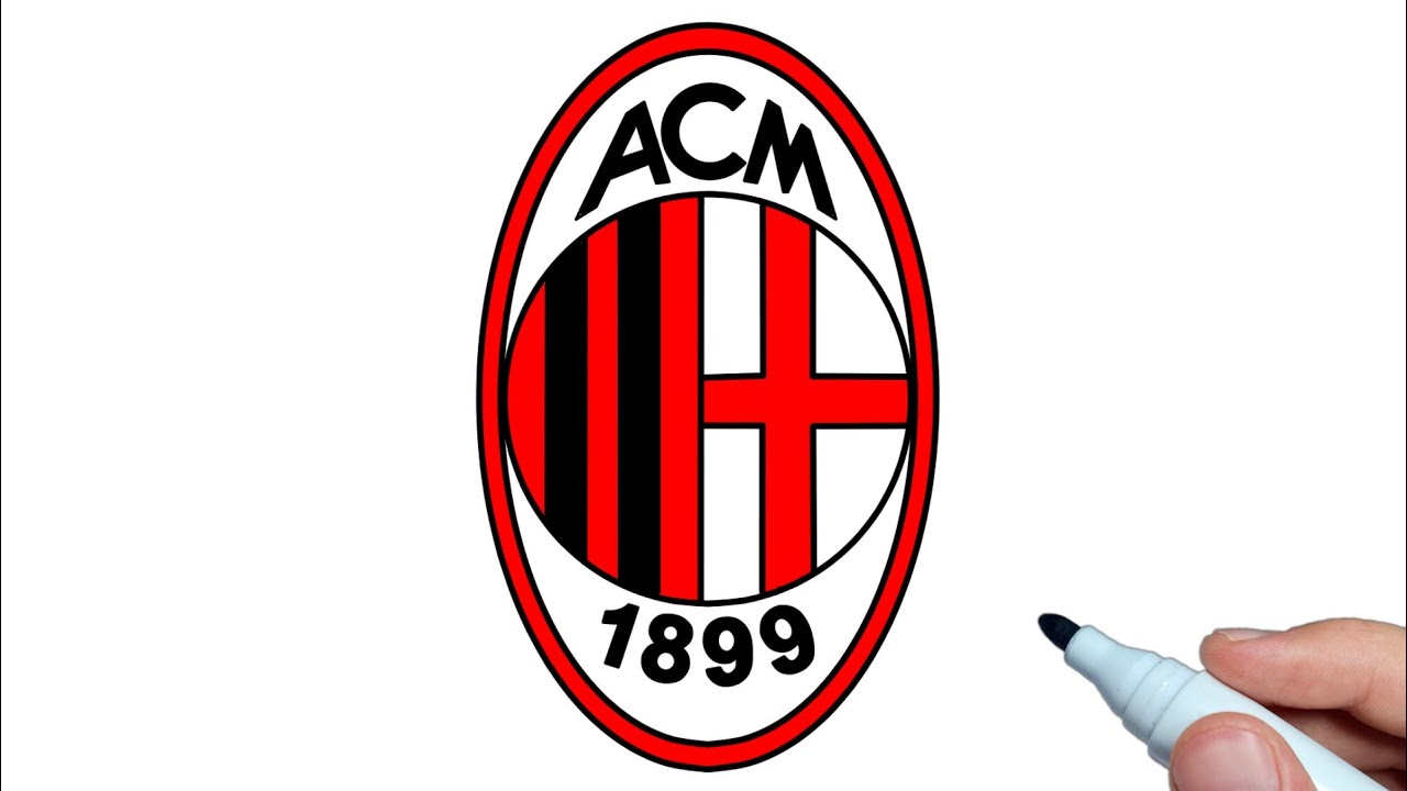 How to draw AC Milan logo step by step | Drawing football club A.C ...