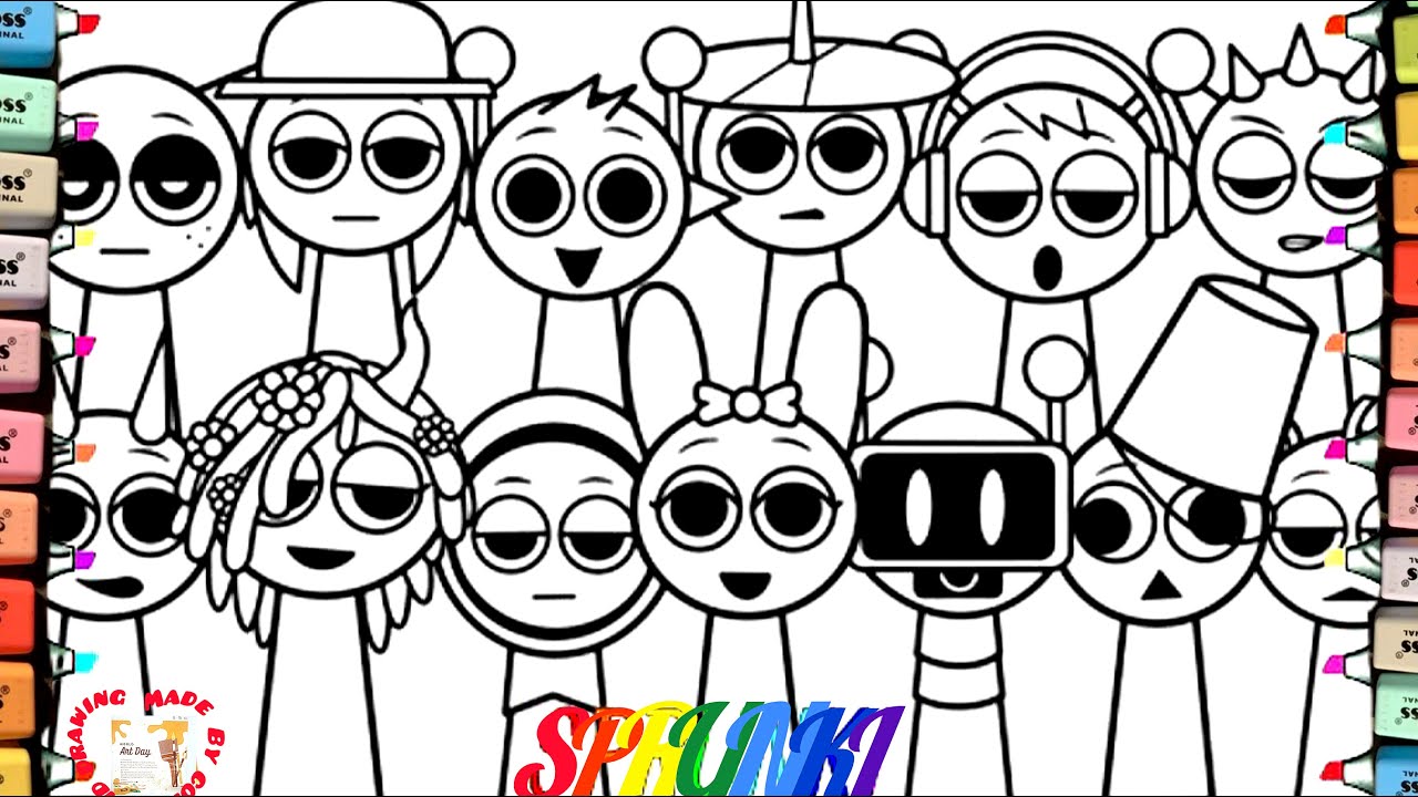 Incredibox SPRUNKI Drawing Pages // How to Draw Sprunki Normal Version ...