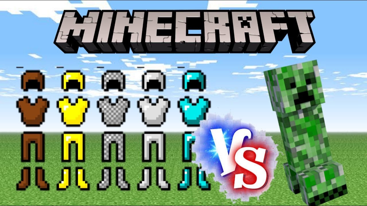 All Armor in Minecraft vs Creeper (Netherite, Diamond, Gold, Iron ...