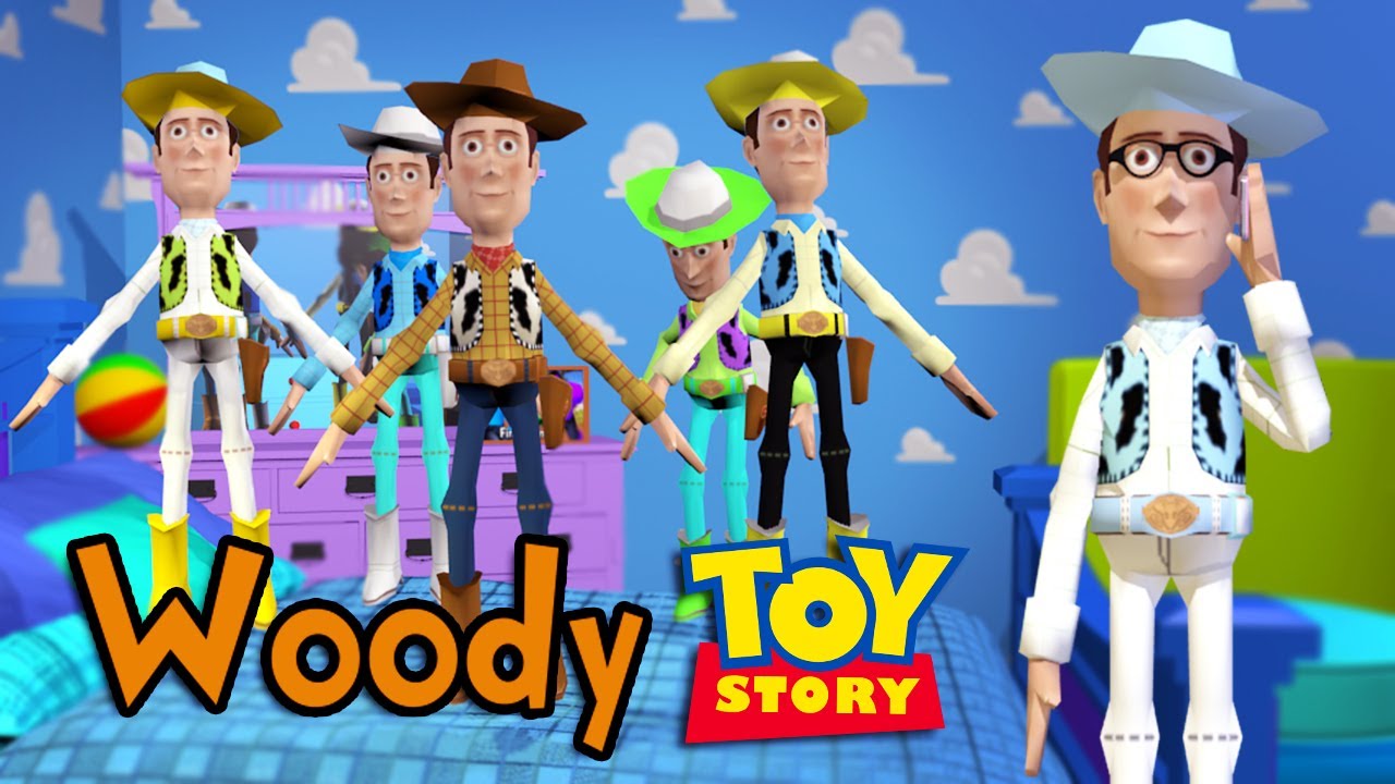 Woody Toy Story Jumping On The Bed Nursery Rhymes & Kids Songs - YouTube