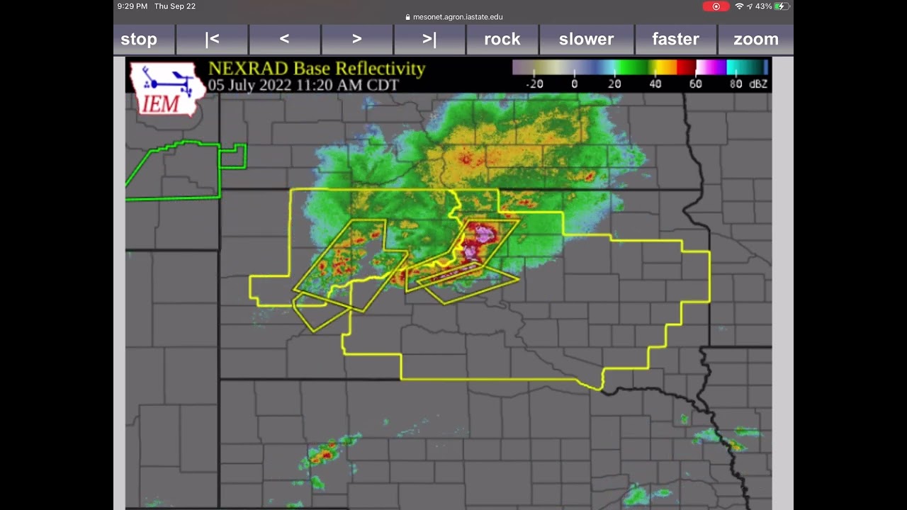7-5-22 Sioux Falls South Dakota Derecho radar loop - YouTube