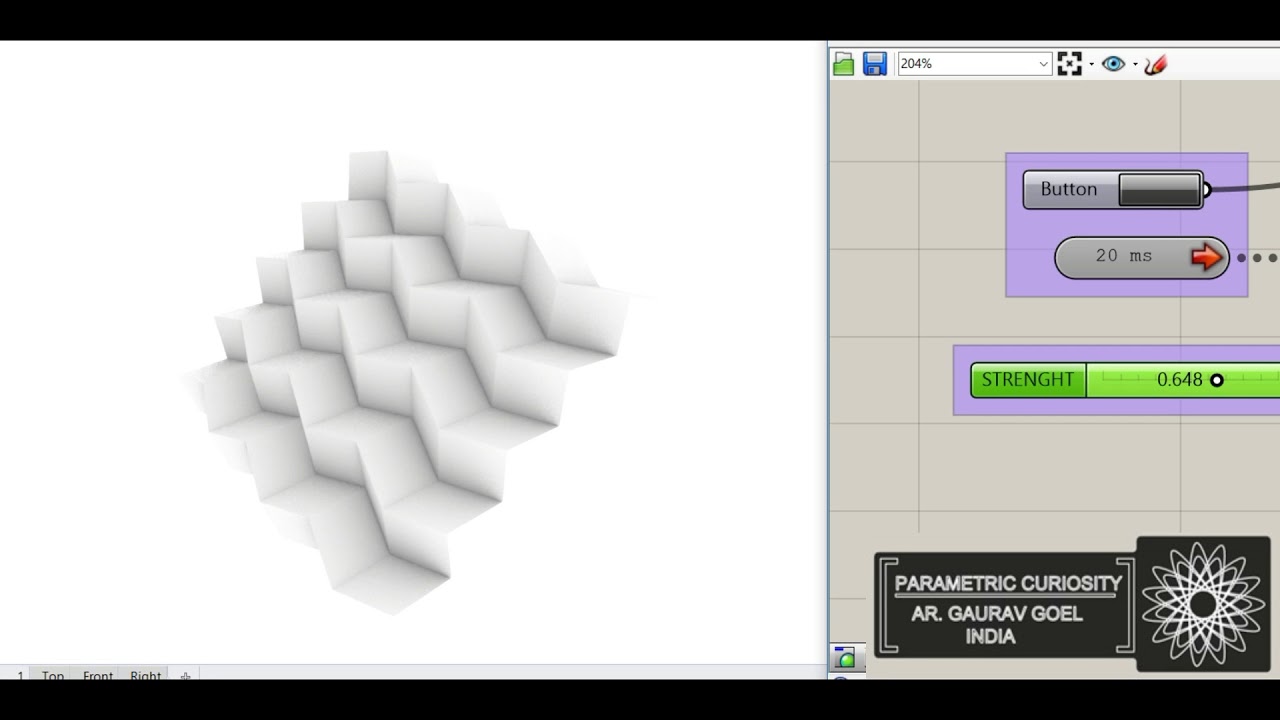 Miura origami Simulation kangaroo3d Grasshopper - YouTube