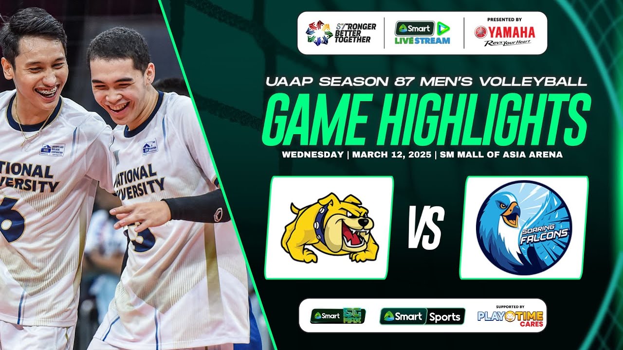 UAAP Season 87 Men's Volleyball Game Highlights - NU vs ADU - YouTube