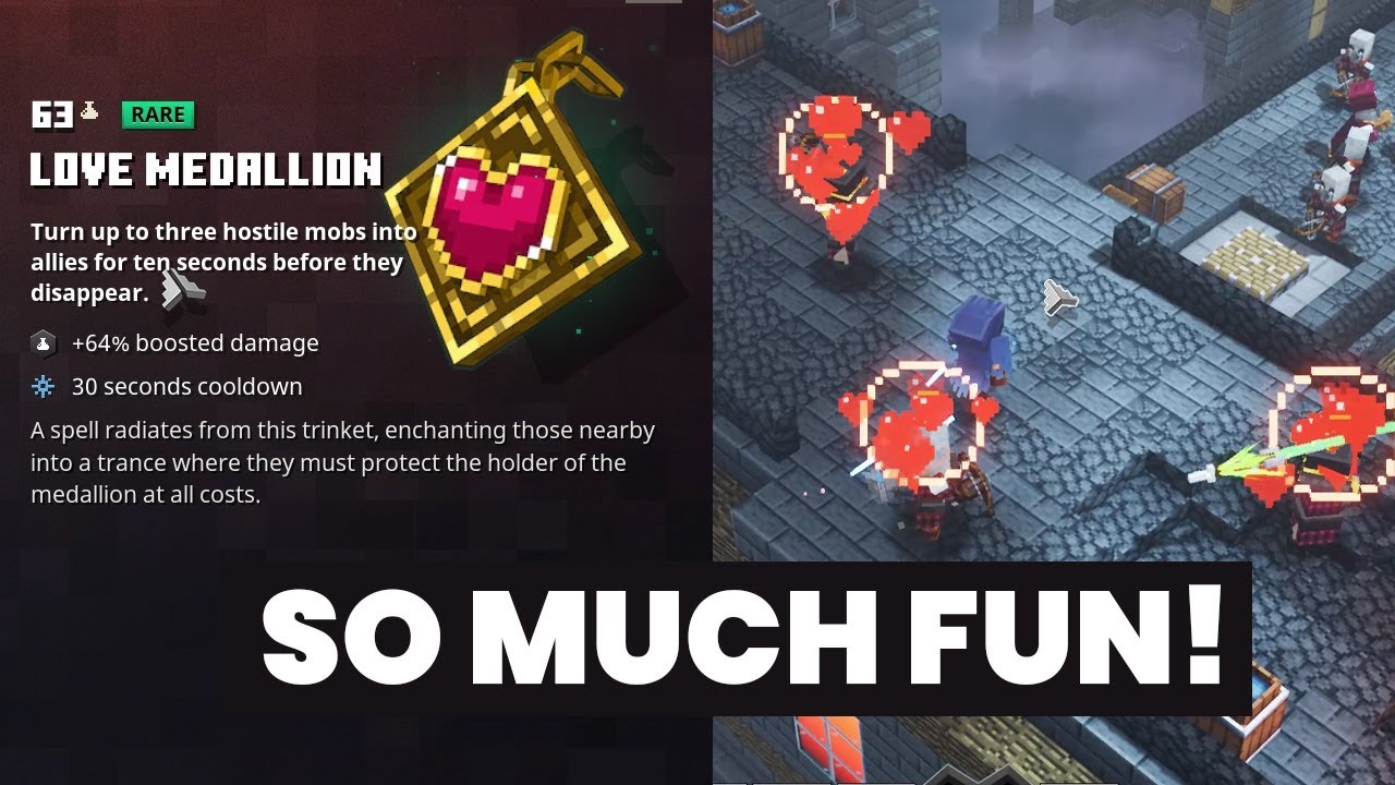 Love Medallion: The Most FUN & OP Ability in Minecraft Dungeons! - YouTube