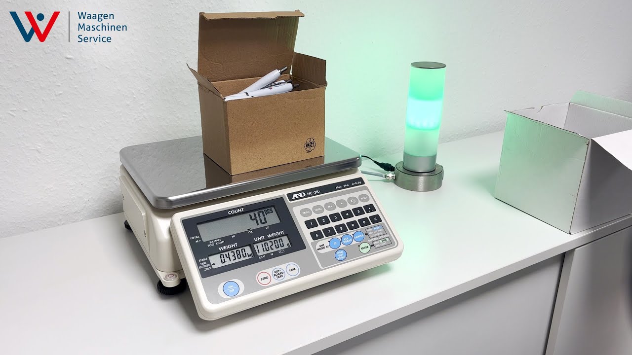 AND Zählwaage HC-Ki mit Kontrollampel | Bedienung & Programmierung der Zählwaagen-Funktion - YouTube