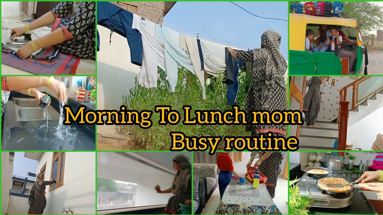 Morning To Lunch Mom Busy Routine|Ridah First Day School 🏫🎒 Taxi 🚖 ...