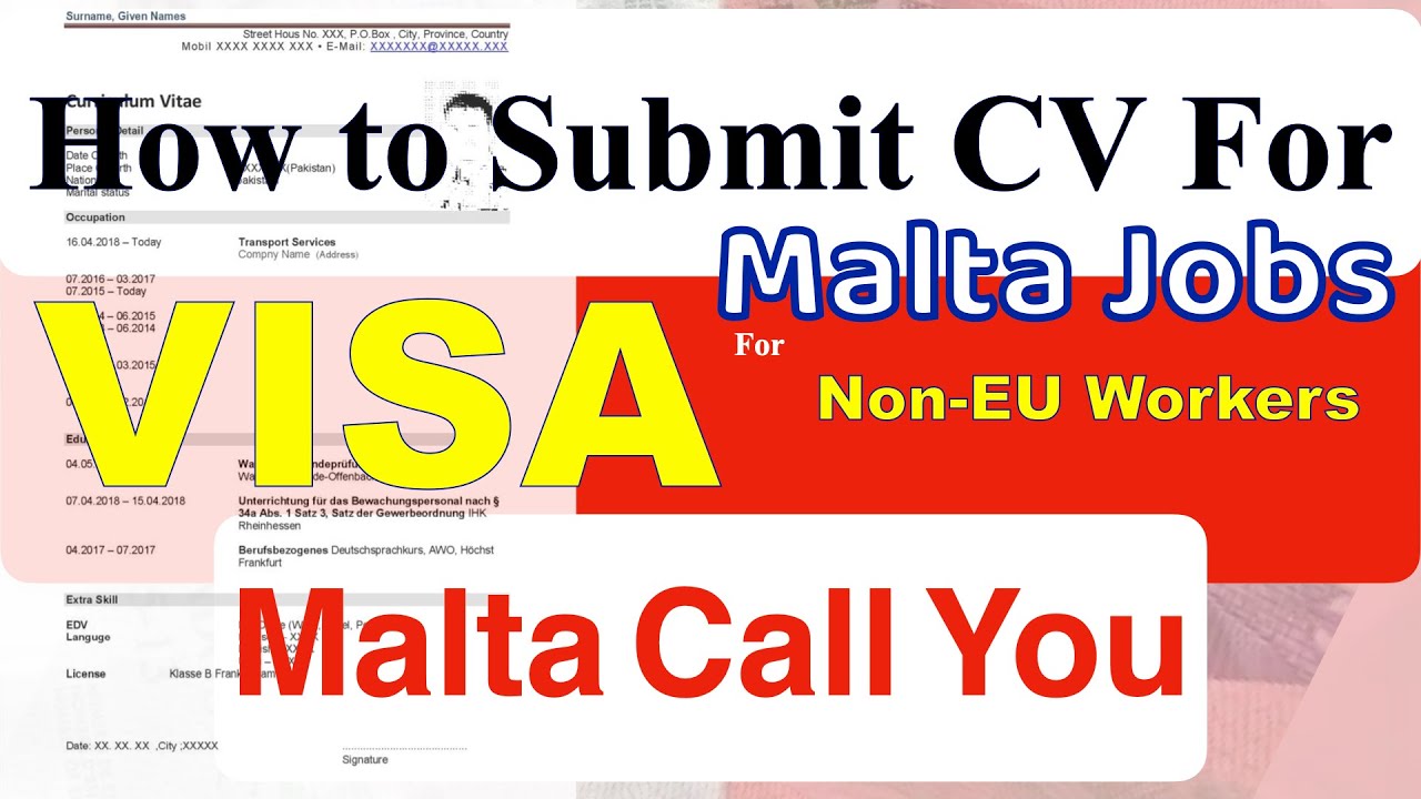 | #Italy | #Europe | How to Upload CV For Malta Work Visa | مالٹا جاب ...