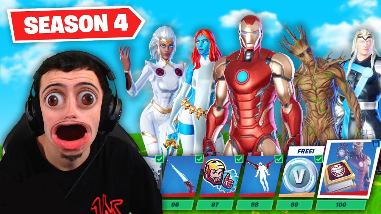 FORTNITE SEASON 4 BATTLE PASS (100% EPIC) - YouTube