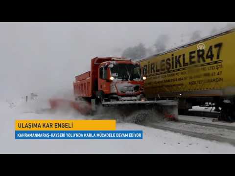 Kahramanmaraş-Kayseri Yolu’nda Karla Mücadele Devam Ediyor
