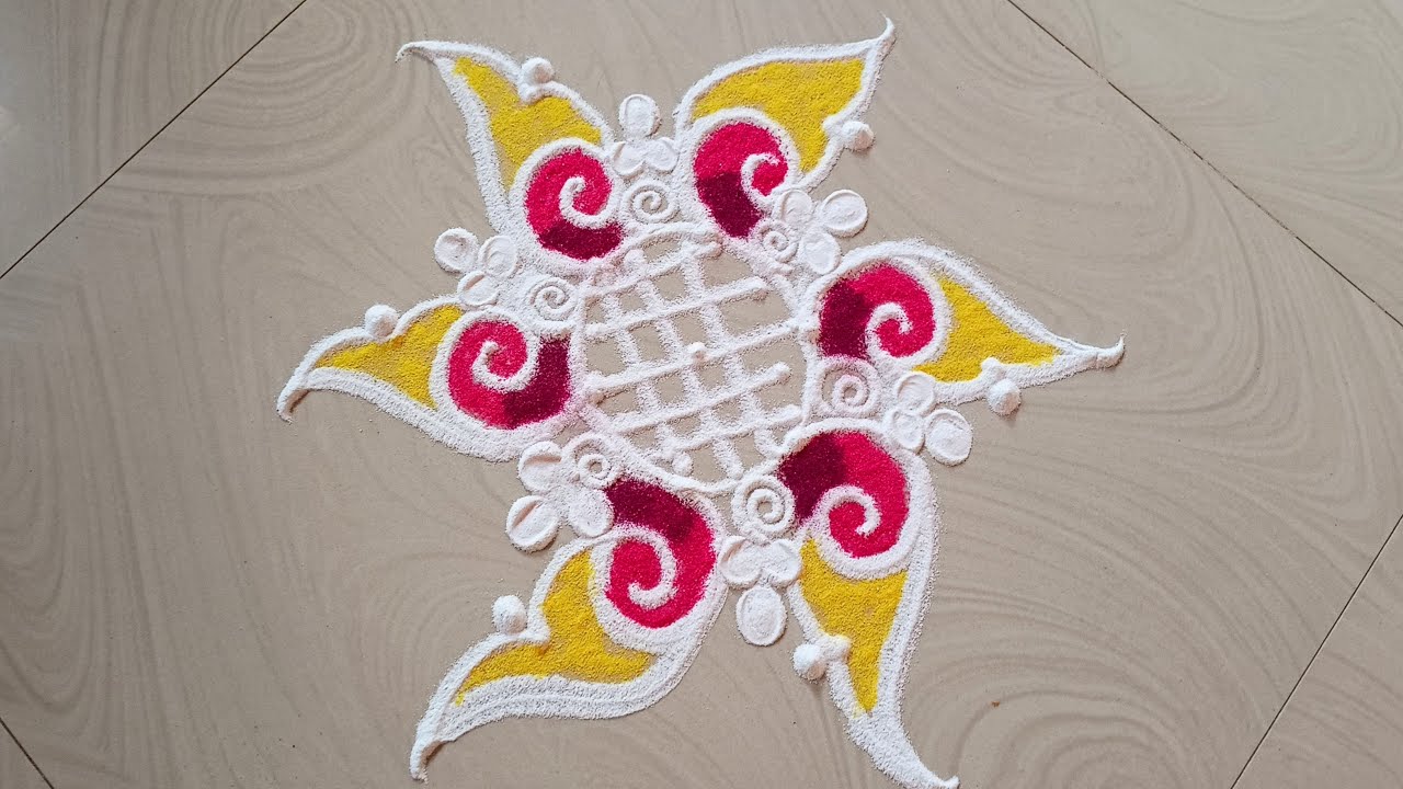 Aadi 18 special rangoli || Simple rangoli || Easy rangoli designs ...