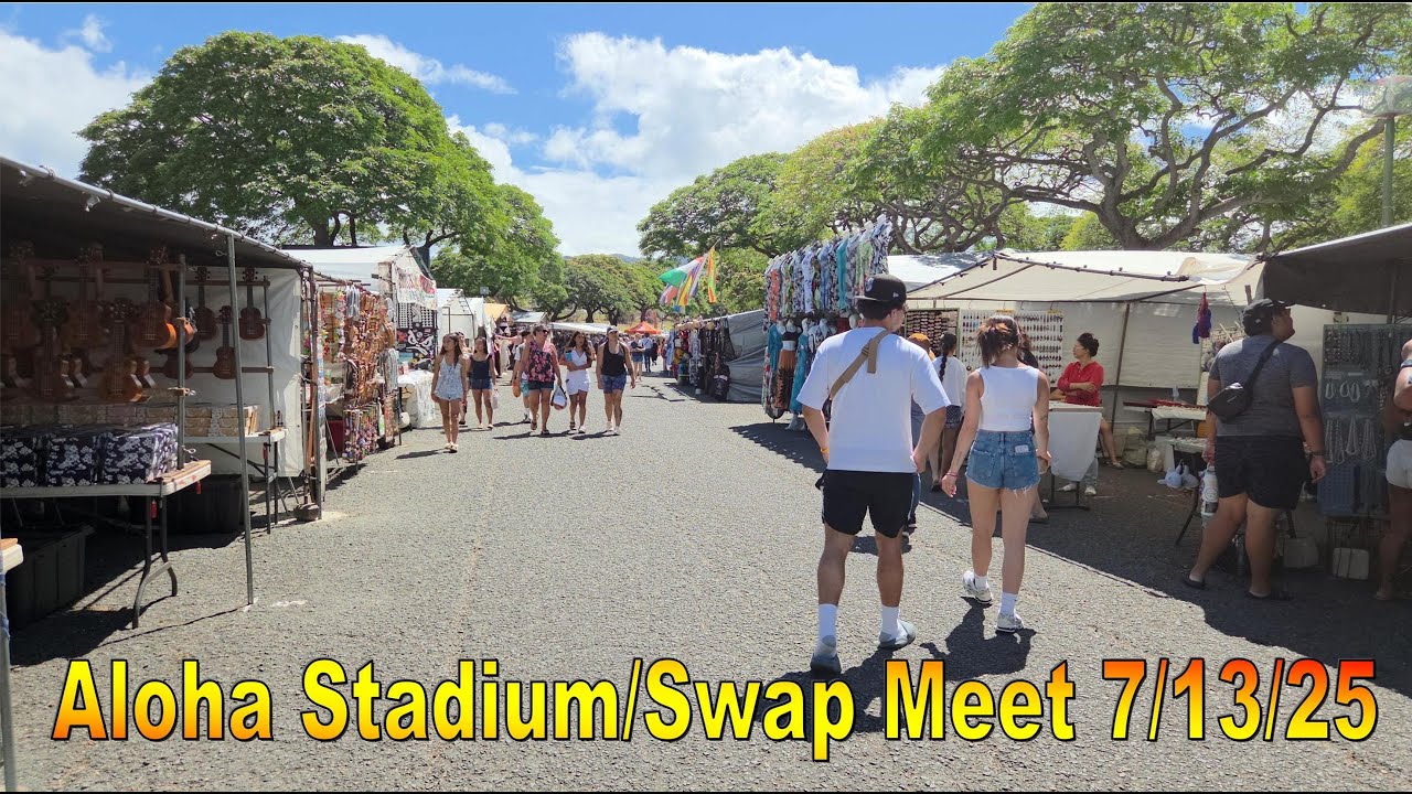 4K Aloha Stadium Swap Meet / Flea Market 7/13/25 in Aiea, Oahu, Hawaii ...