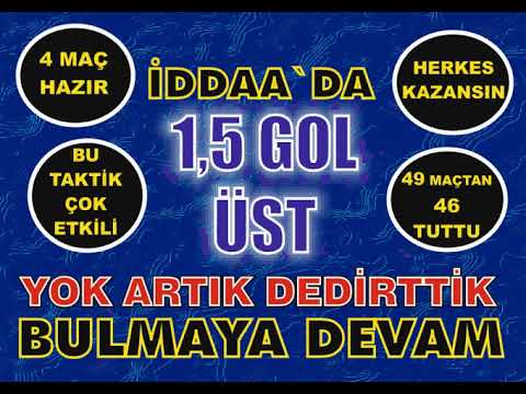 🔥İDDAA -  49 MAÇ VERDİK 46 TANESİ TUTTU - YOK ARTIK  -  ÇOK FARKLI 1.5 ÜST TAKTİĞİ - 5 MAÇ HAZIR🔥