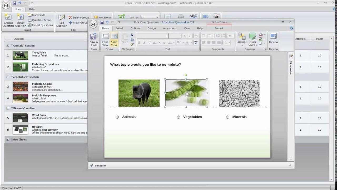 Articulate Quizmaker tutorial: Creating a branching quiz with gateway ...