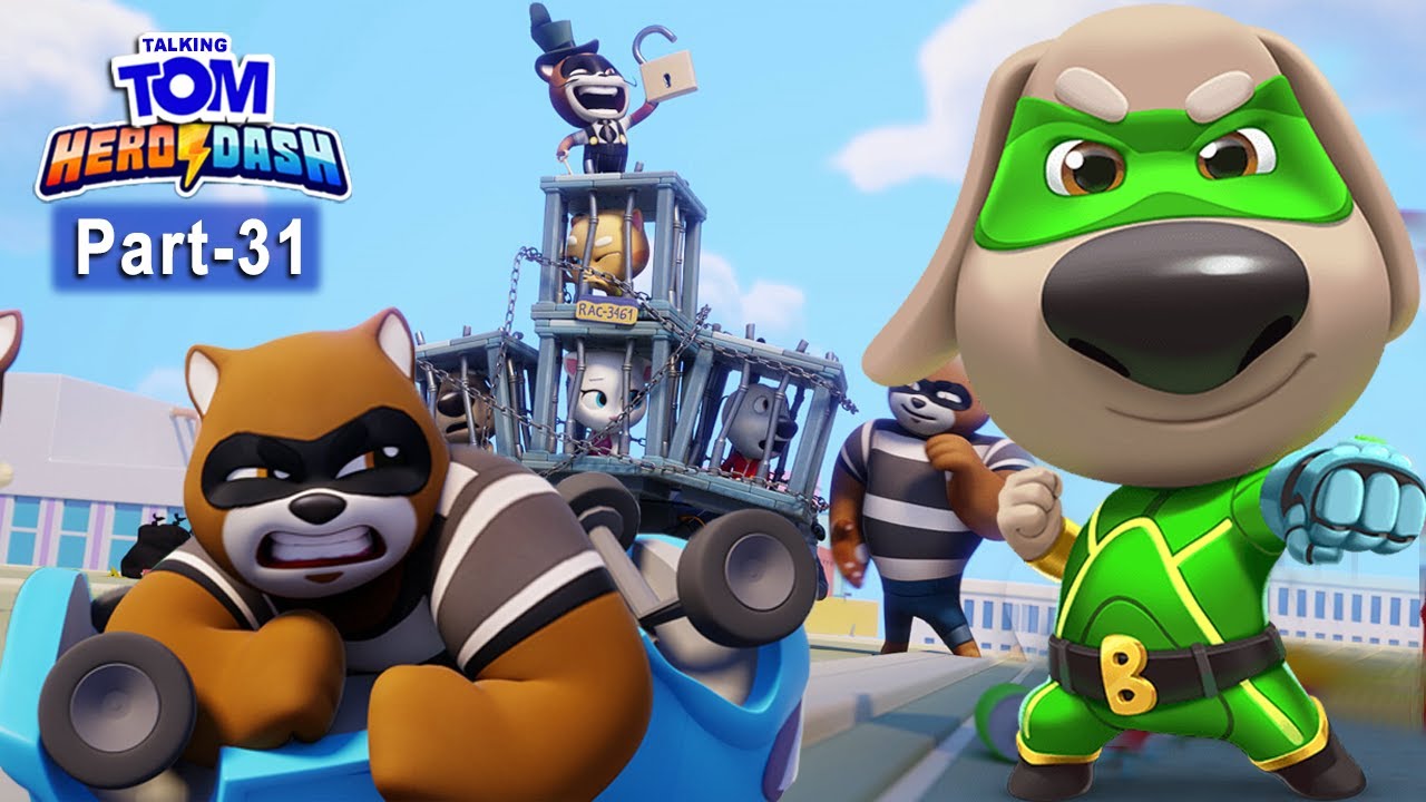 Talking Tom Hero Dash Gameplay Part 31 - Ben in Queendom of Bees Run ...