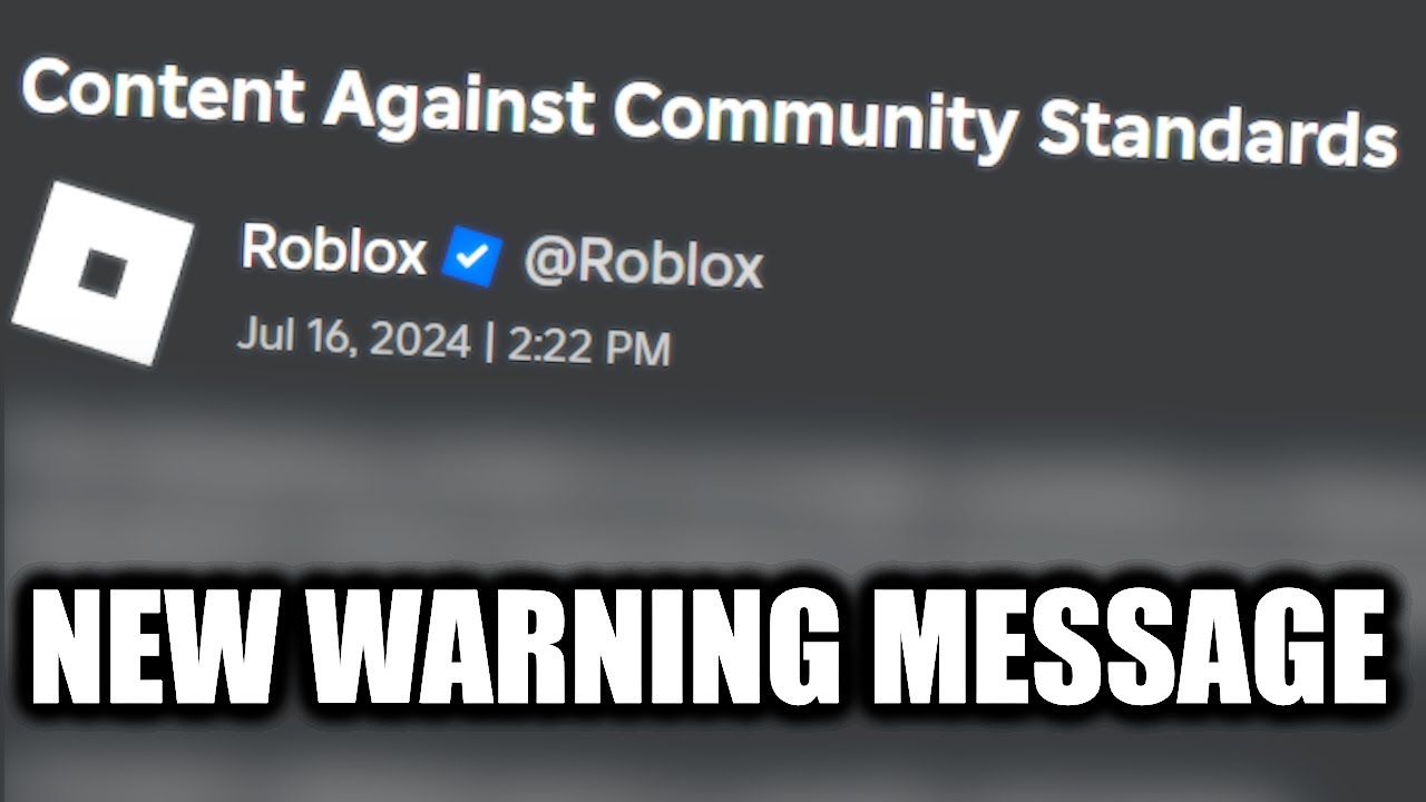 AM I GETTING BANNED FROM ROBLOX? (New Warning Message) - YouTube