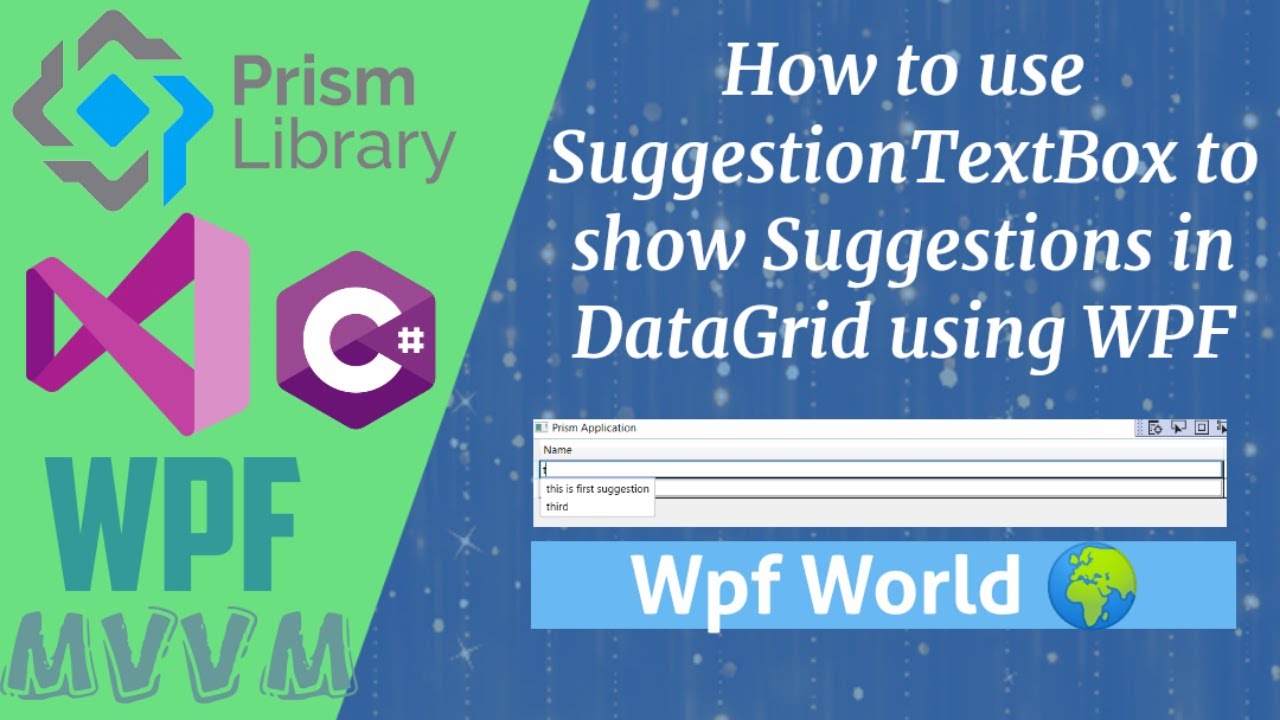 How to use SuggestionTextBox in DataGrid - YouTube