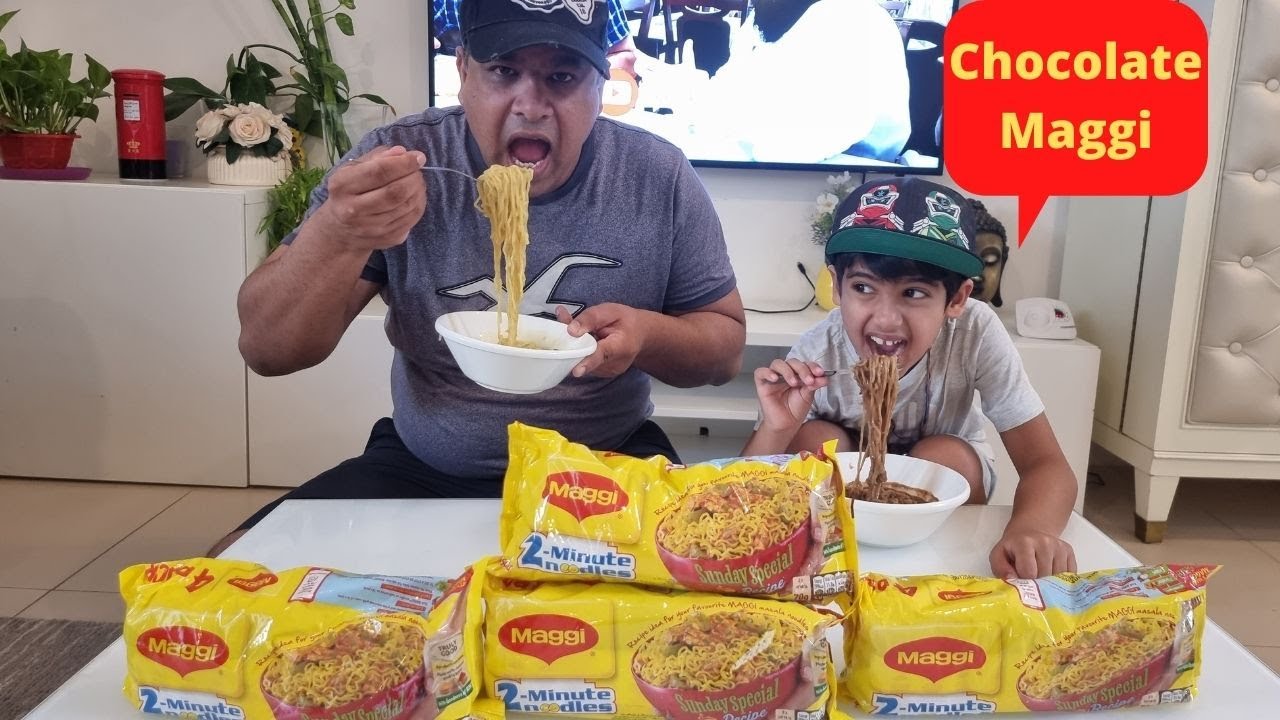 Indian Kid Trying Maggi For The First Time | Chocolate Maggi - YouTube