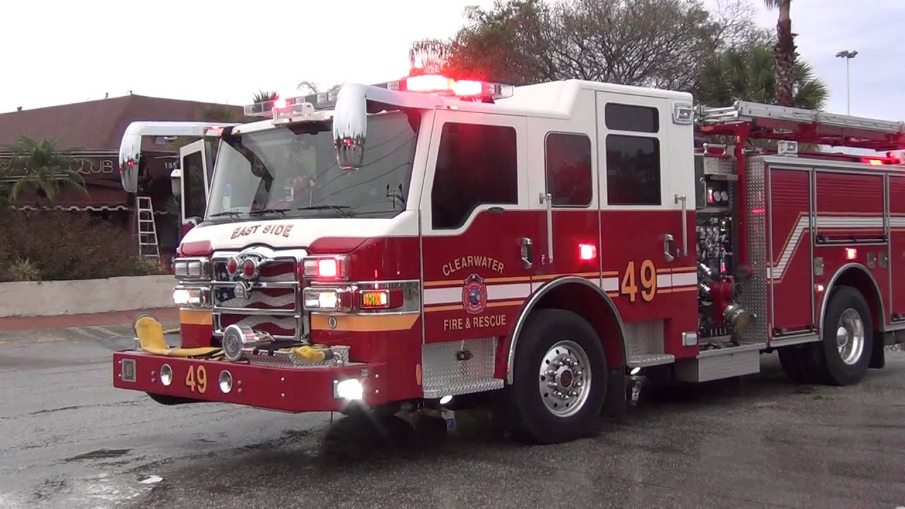 CLEARWATER FIRE RESCUE WEST SIDE ENGINE 49 - YouTube