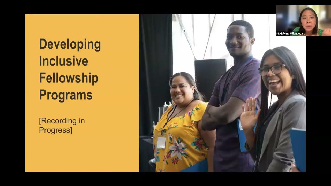 Developing Inclusive Fellowship Programs: Nov 2023 Promising Practice Roundtable - YouTube
