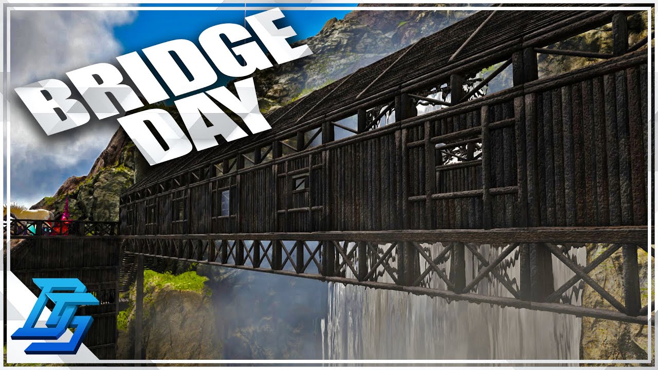 BUILDING BEAUTIFUL BRIDGE BY THE FALLS! - Ark Survival Evolved ...