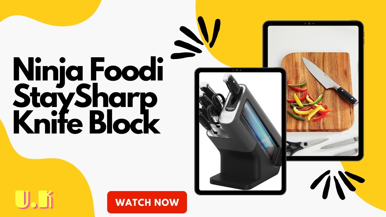Ninja Foodi StaySharp Knife Block with Integrated Sharpener; 5 Knives ...
