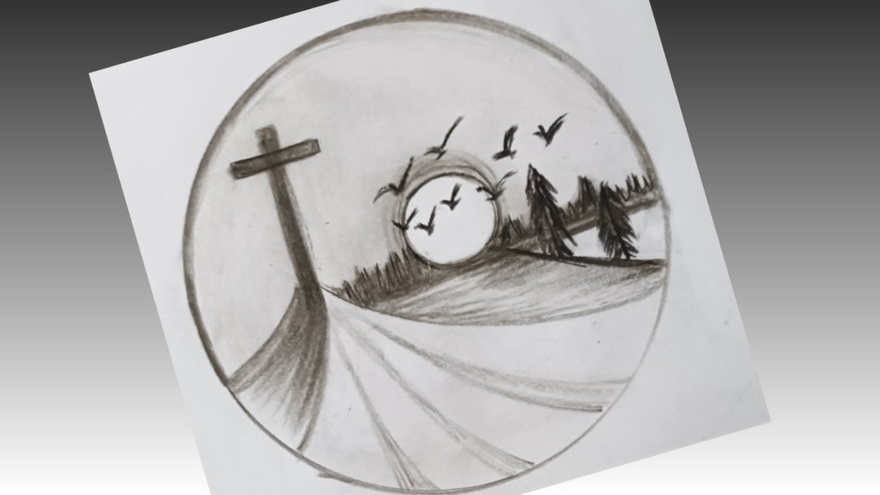 Good Friday Drawing// Pencil sketch of Good Friday// Scenery of Good ...