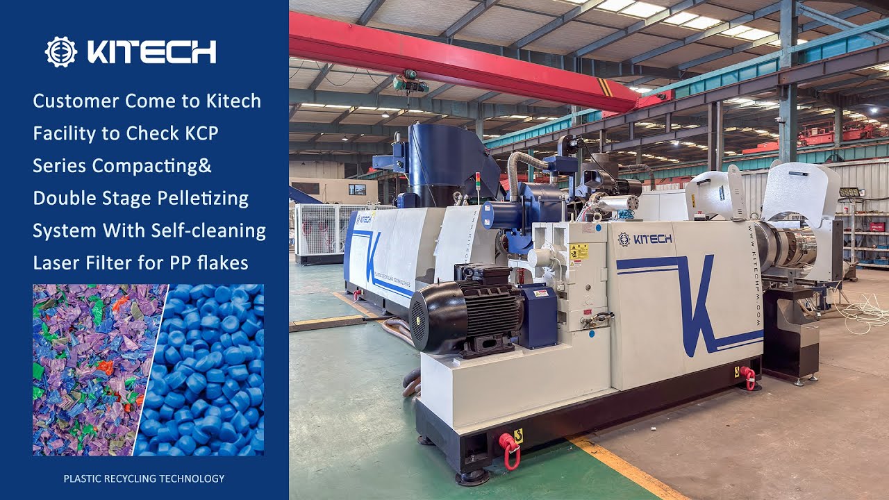 Customer Came to Kitech Facility to Inspect KCP Series Laser Filter Pelletizing System for PP ...