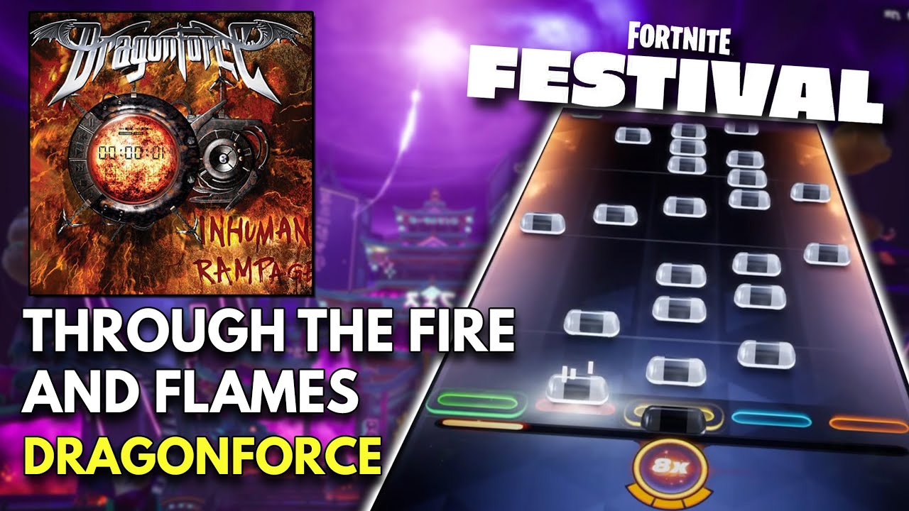 Through the Fire and Flames in Fortnite Festival - First run ...