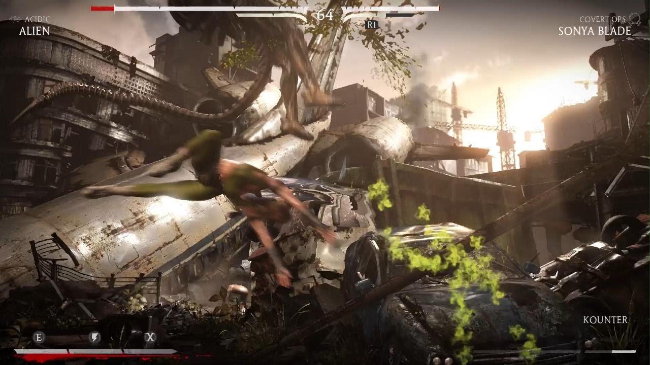 Mortal Kombat XL Alien acidic vs classic Sonya Blade Very Hard mode ...