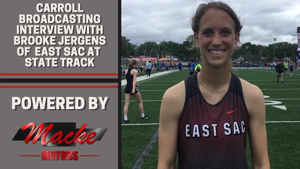 Tyler Brunner talks with Brooke Jergens of East Sac after the 100 meter ...