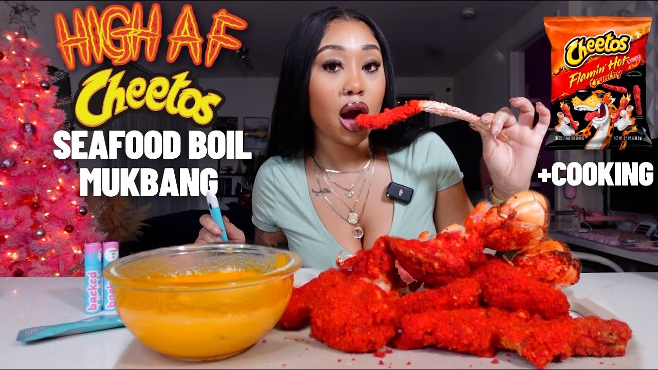 HIGH SEAFOOD BOIL COOKING AND EATING MUKBANG: HOT CHEETO KING CRAB ...