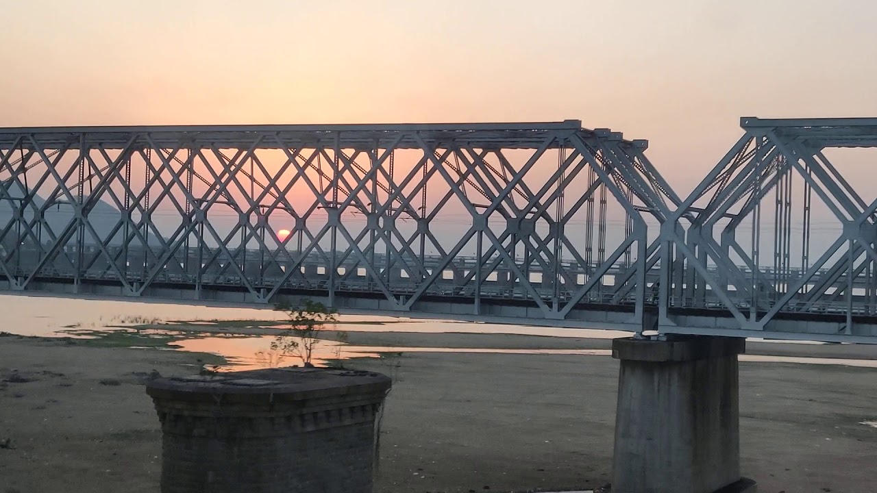 Sunset on Krishna bridge - YouTube