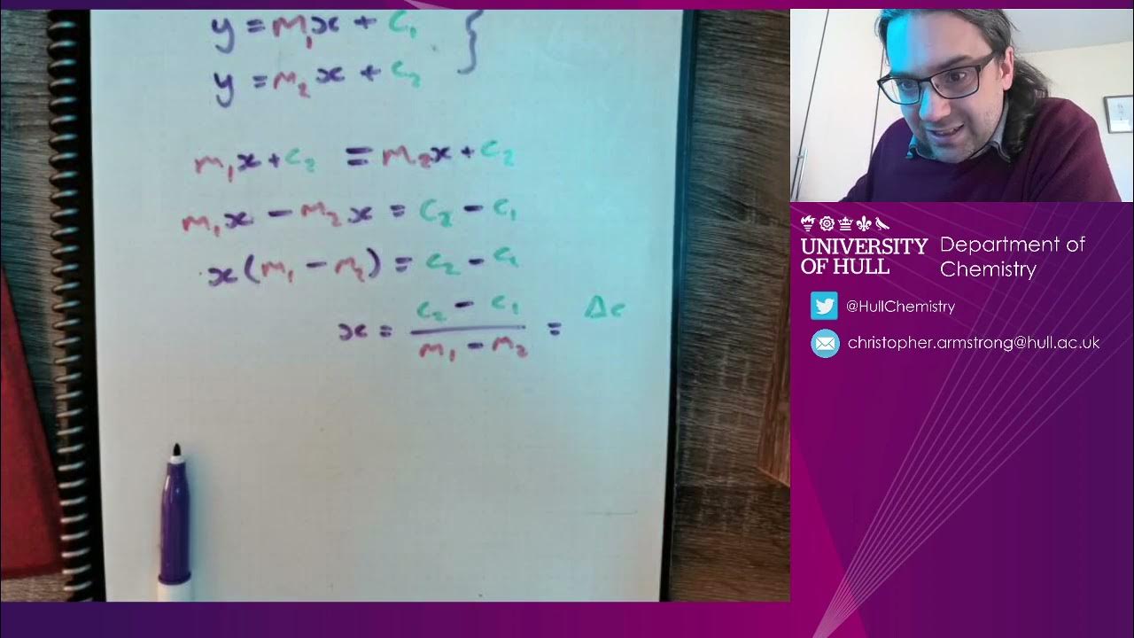 Propagation of error on two intersecting lines with Excel - YouTube