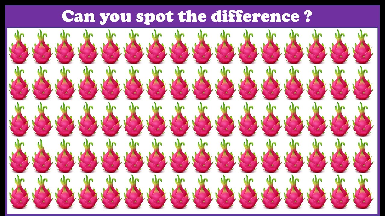 Spot the difference Fruit Emoji | #BrainGames #Puzzle #Challenge #Kids ...