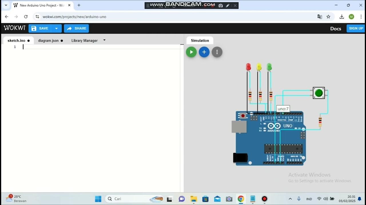 lampu led sederhana berbasis arduino uno - YouTube
