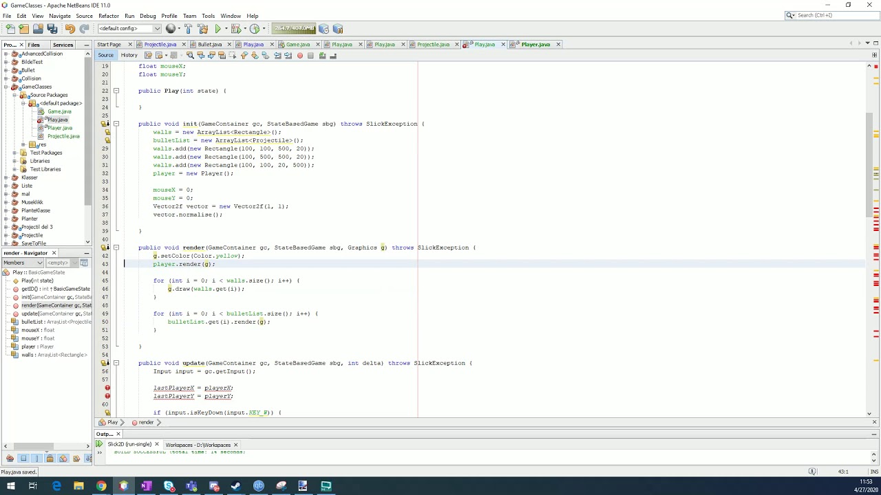 Java Spillutvikling - Player Class - YouTube