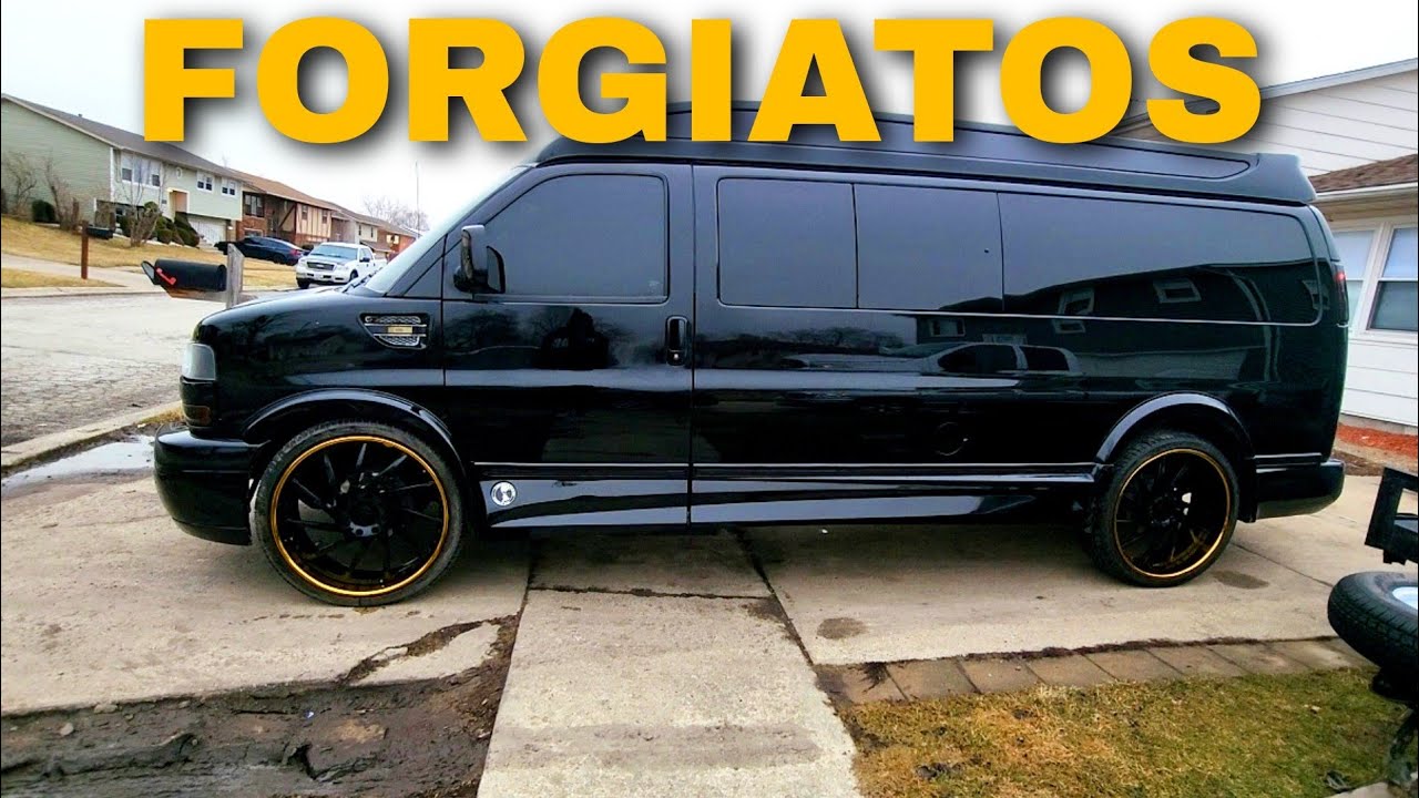 PUTTING MY 26" GOLD FORGIATOS ON MY EXPRESS VAN AKA VENO - YouTube
