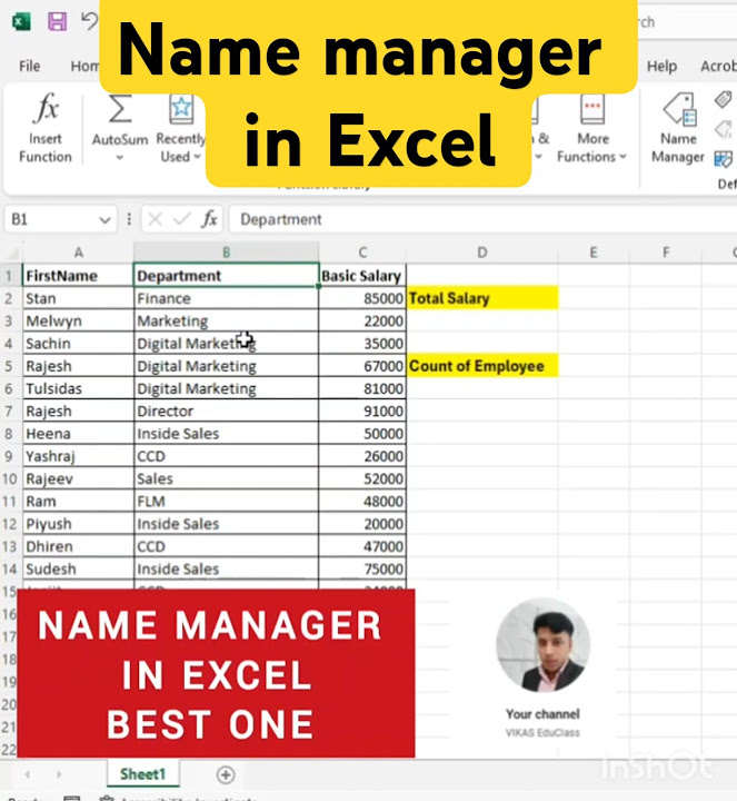 Name Manager in #excel . don't use range, use name manager. #shorts #exceltips #exceltricks ...