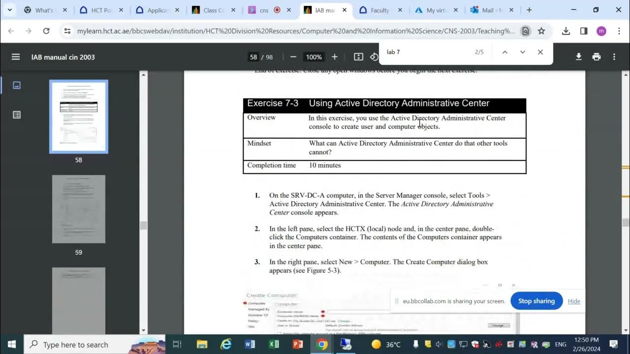 Lab 7 Create Users and Computers in Active Directory - Windows Server 2019 - YouTube
